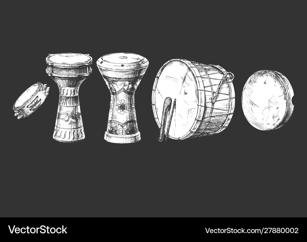 Percussion instrument near east Royalty Free Vector Image