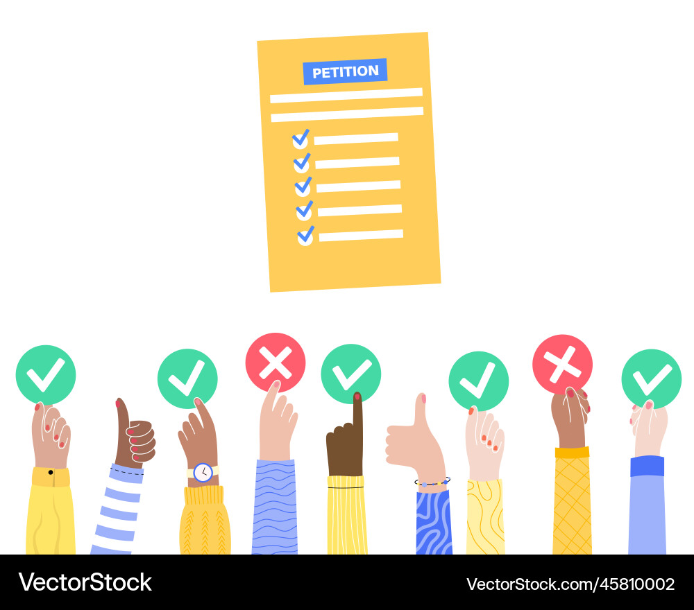 Petition signing process Royalty Free Vector Image