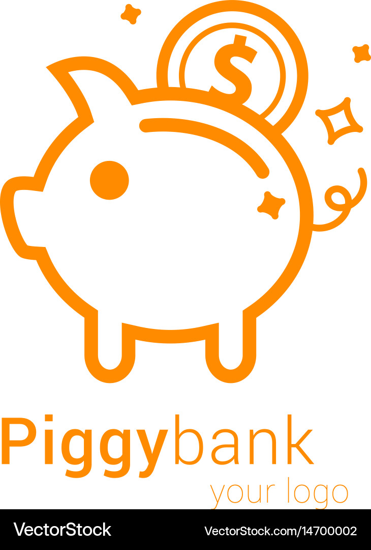 Piggy Bank Logo Lizenzfreies Vektorbild - VectorStock