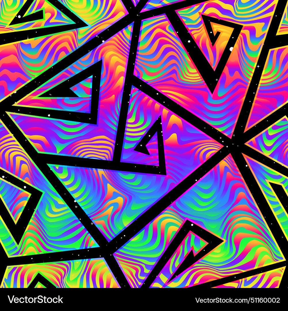 Rainbow psychedelic geometric space seamless Vector Image