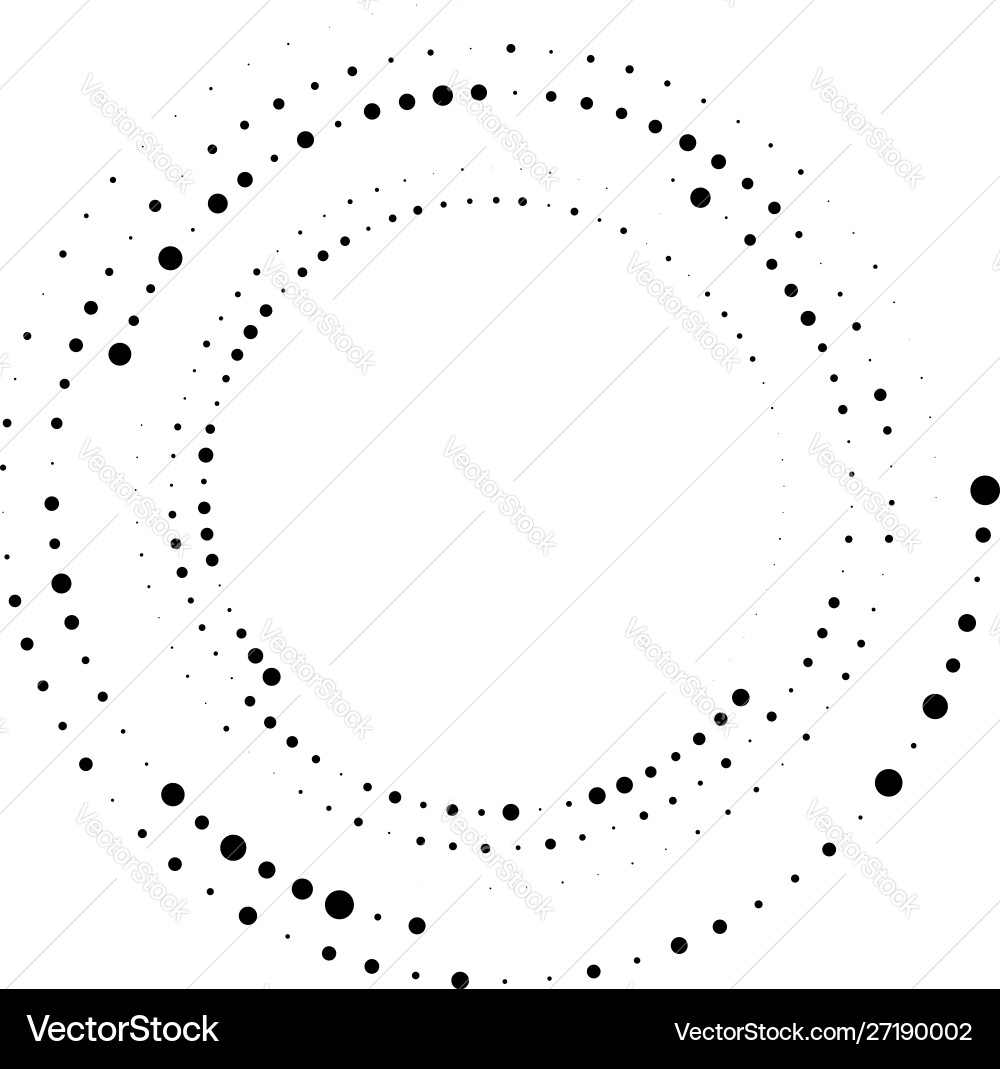 Random dotted dots halftone speckles concentric Vector Image