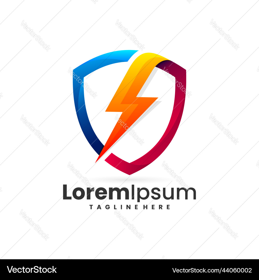 Secure power logo in modern style Royalty Free Vector Image