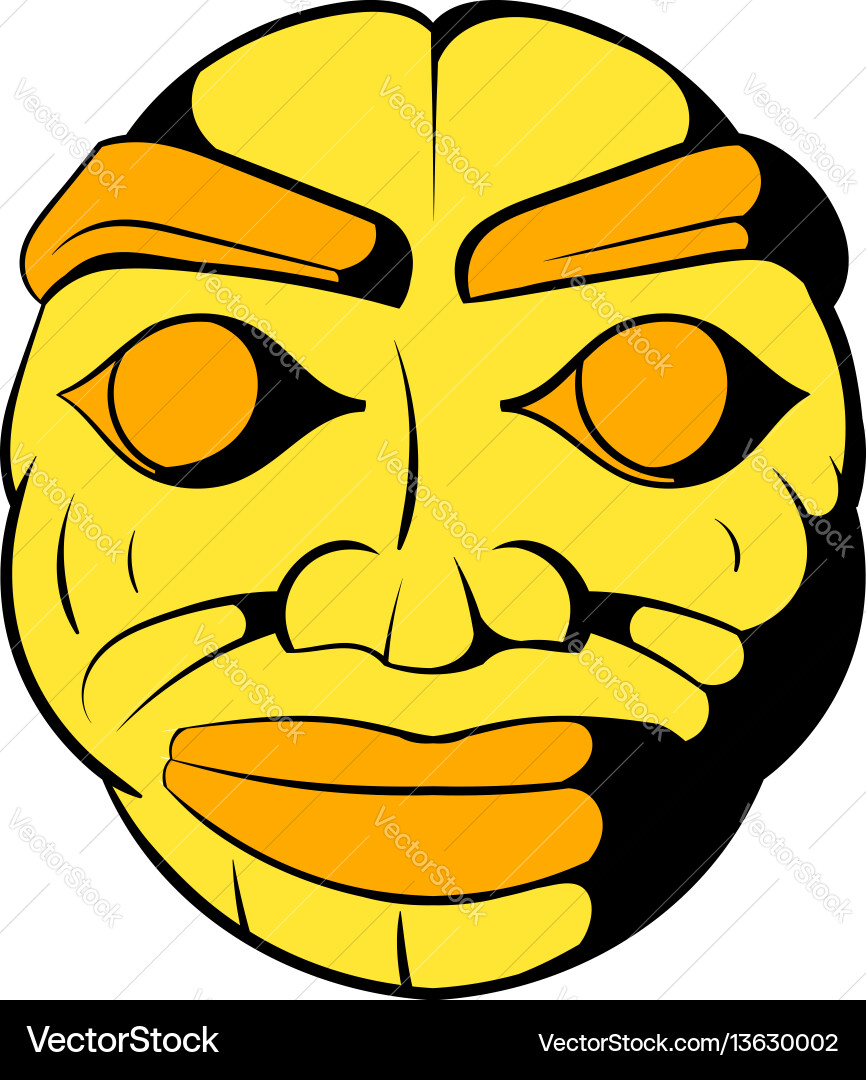 Stone face icon cartoon Royalty Free Vector Image