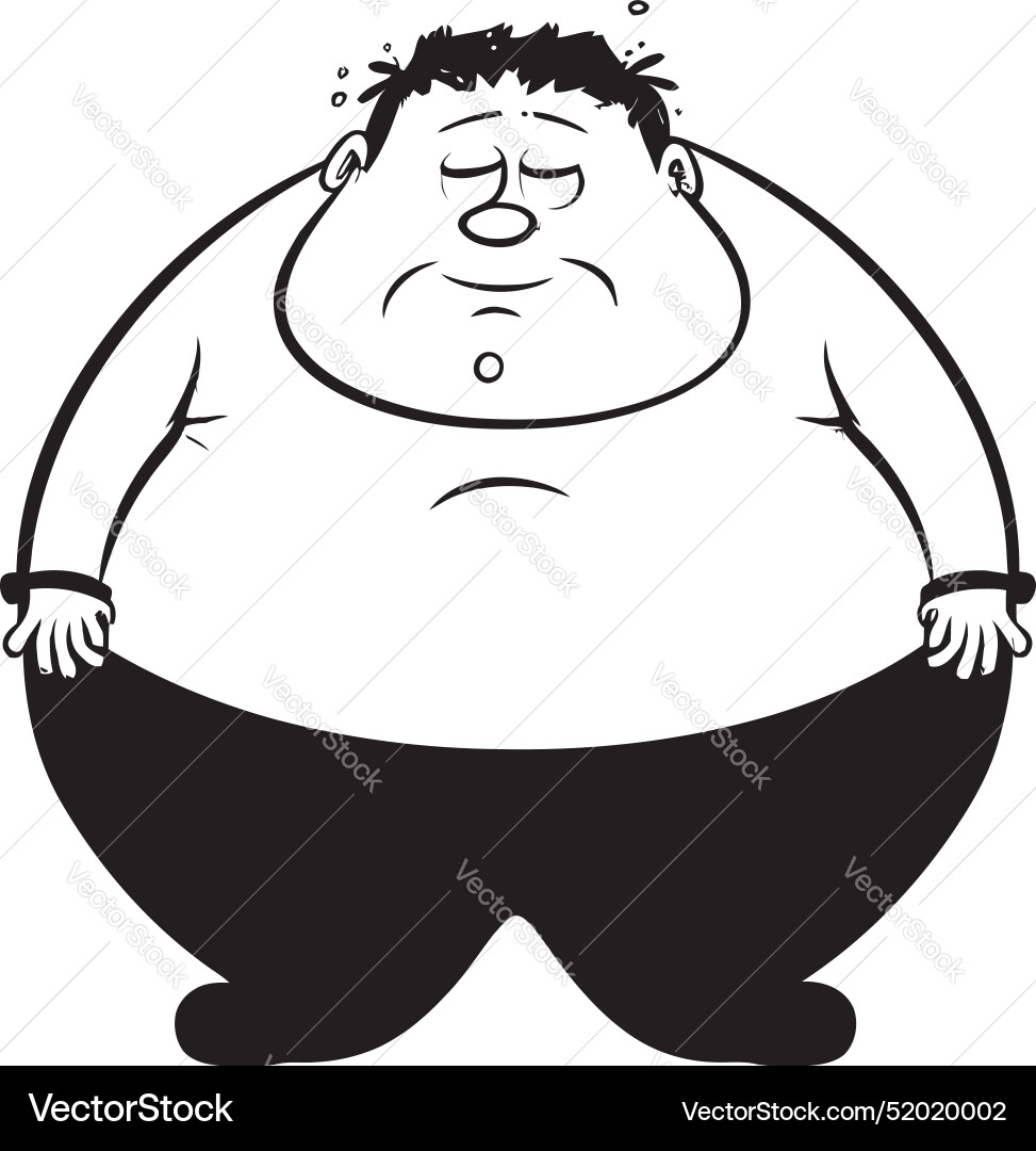 Stout symbol black icon bulky badge fat man Vector Image