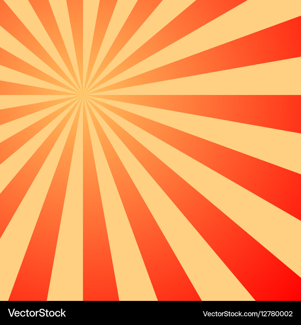 Sun rays sunburst on red color background Vector Image