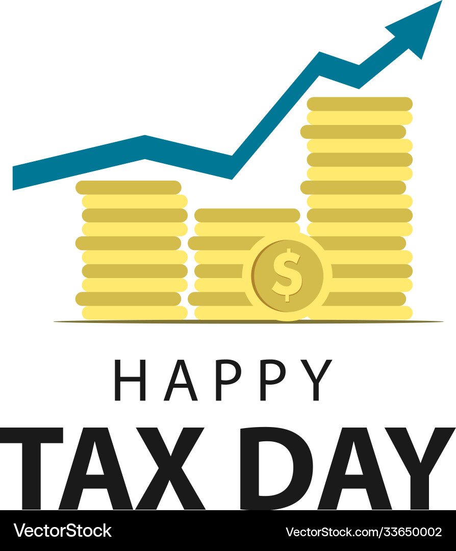 Tax day template design Royalty Free Vector Image