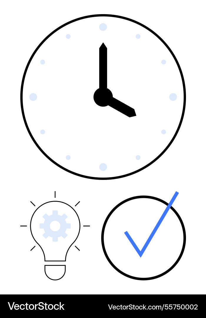 Time management with clock innovation Royalty Free Vector