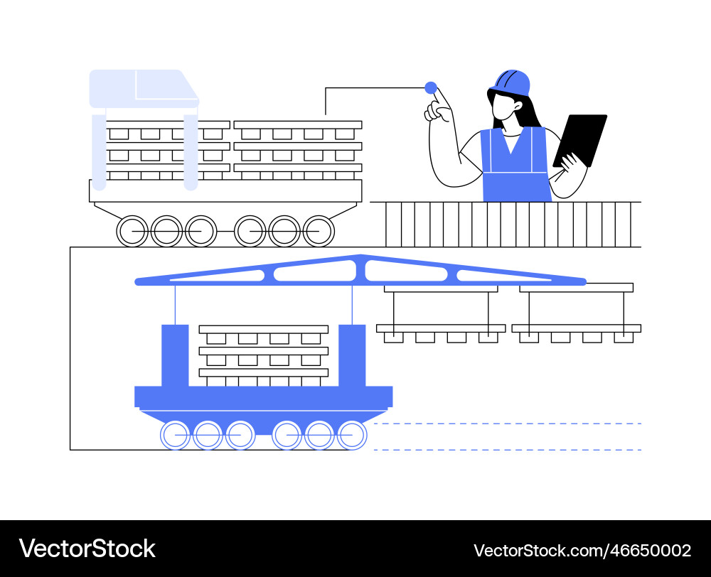 Track laying machine abstract concept Royalty Free Vector