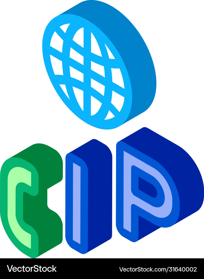 Voip ip calling system isometric icon Royalty Free Vector