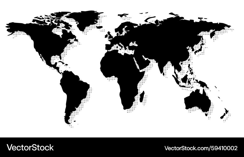 World Map Dotted Shadow Royalty Free Vector Image