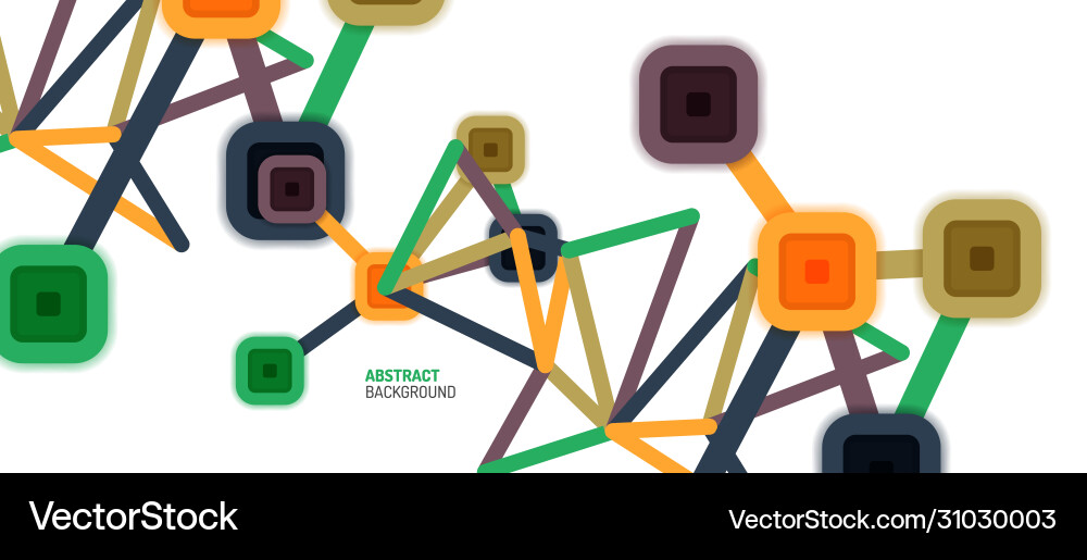 Abstract square dot connections flat style Vector Image