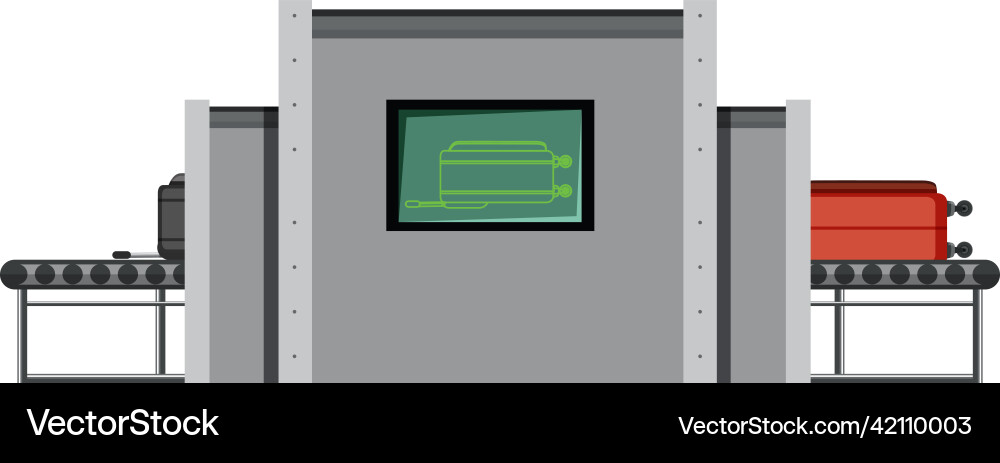 Airport baggage scanner on white background Vector Image