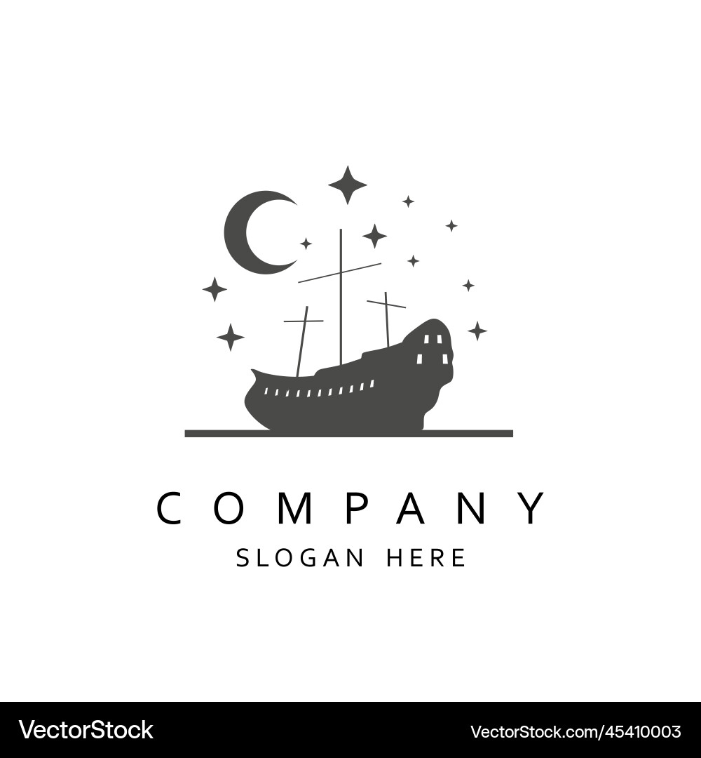 Archeology diving sport logo design sunken Vector Image