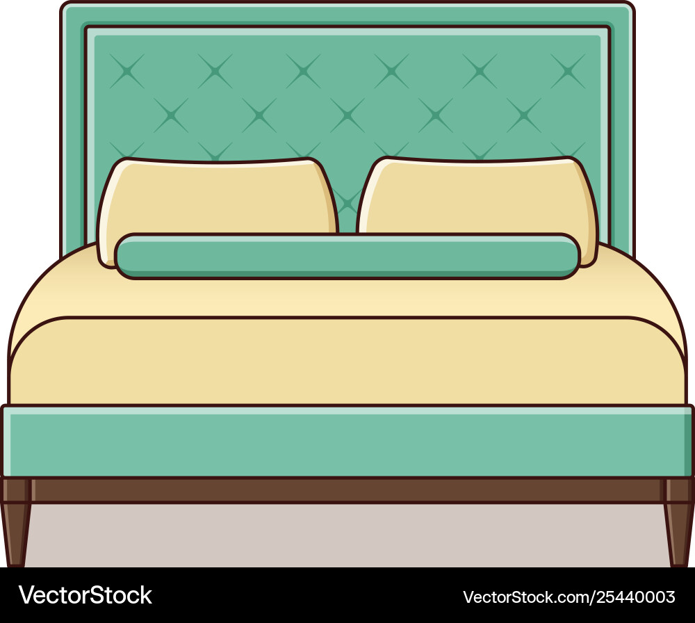 Bed icon in flat design retro style Royalty Free Vector