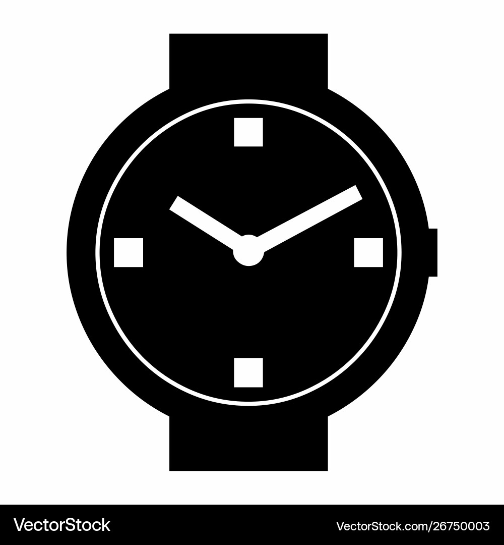 Black clock icon Royalty Free Vector Image - VectorStock