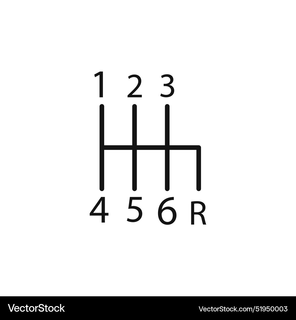 Car manual shift lever logo sign outline Vector Image