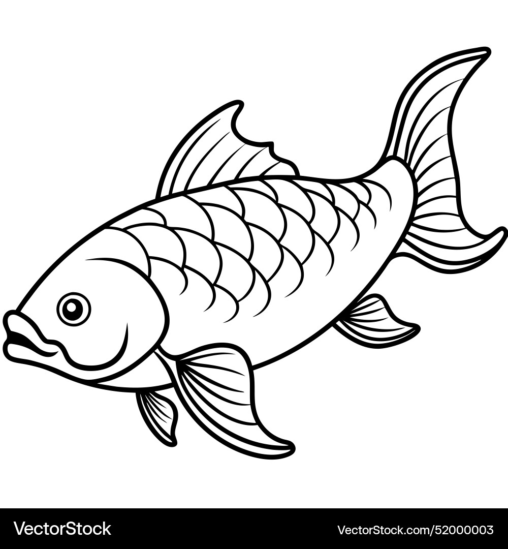 Carp fish sits icon Royalty Free Vector Image - VectorStock