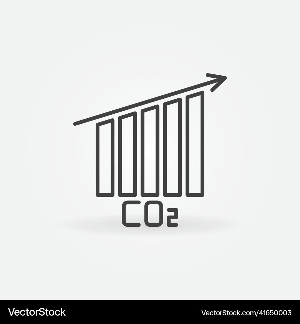 Co2 carbon dioxide bar chart concept icon Vector Image