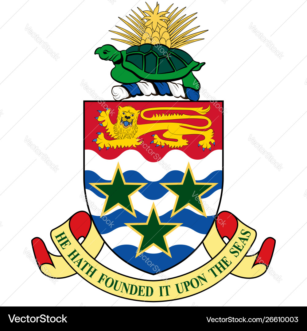 Coat arms the cayman islands Royalty Free Vector Image