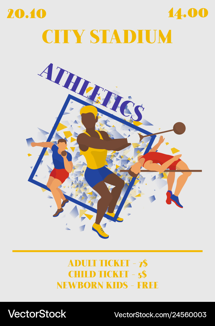 Competition poster athlete man Royalty Free Vector Image