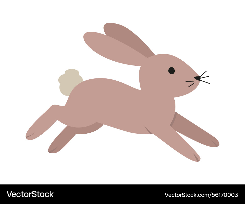 Cute running bunny Royalty Free Vector Image - VectorStock