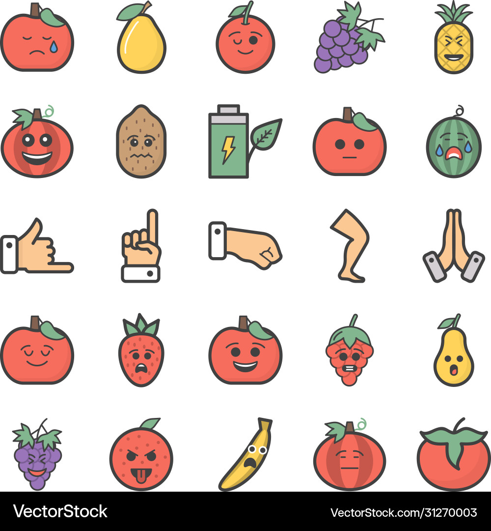 Emoticons icons pack Royalty Free Vector Image