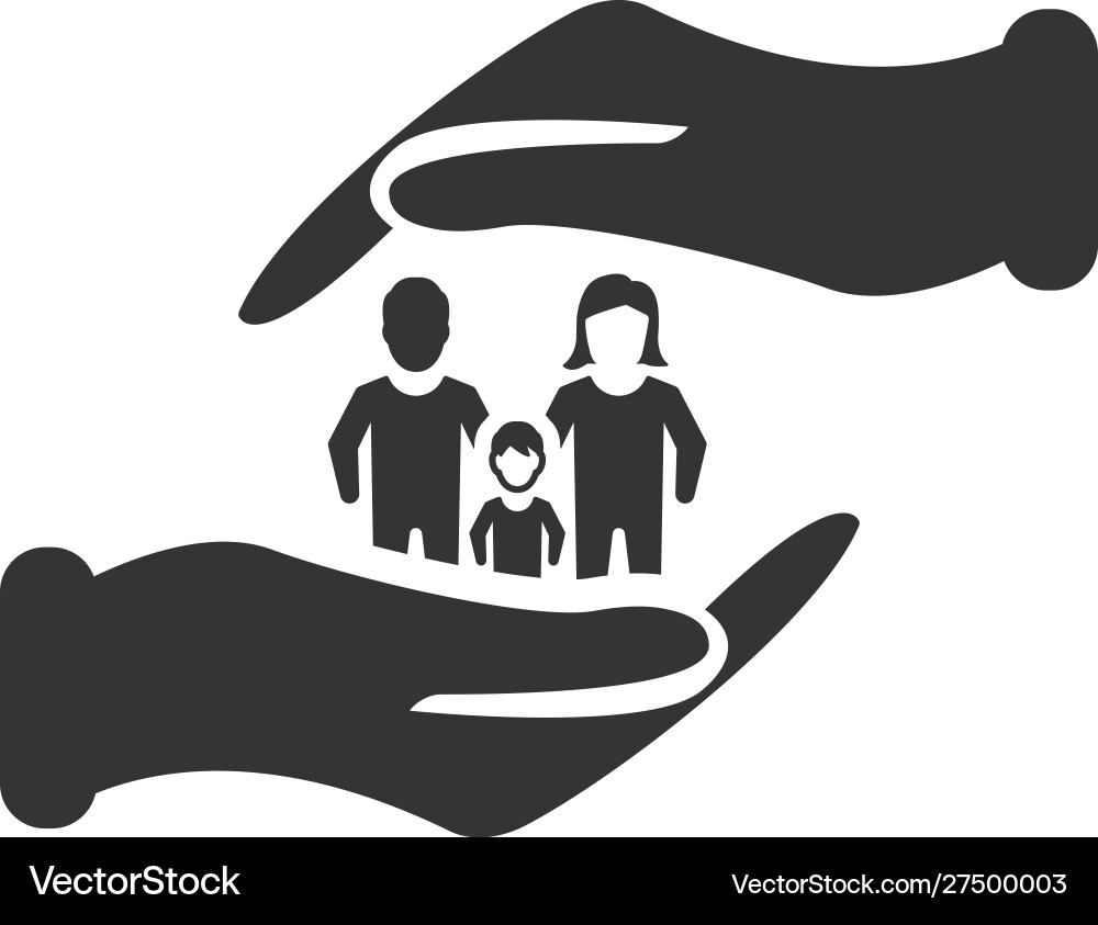 Family insurance icon Royalty Free Vector Image