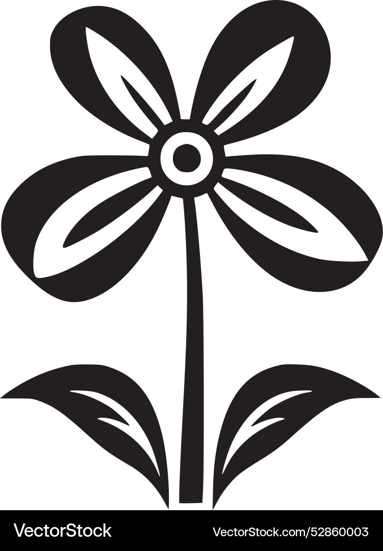 Flower - black and white Royalty Free Vector Image