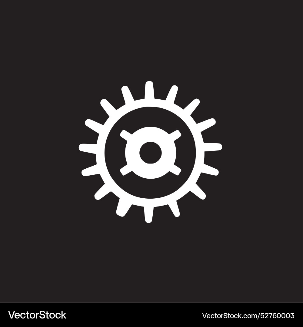 Gear - black and white Royalty Free Vector Image