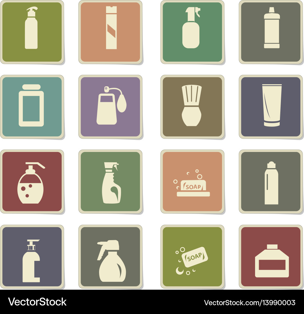 Household chemicals icon set Royalty Free Vector Image