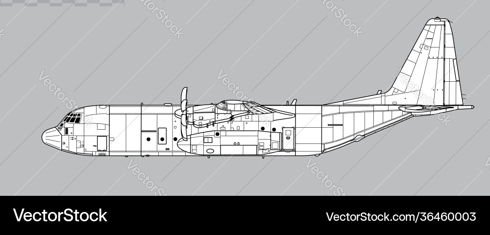 Lockheed martin c-130j-30 super hercules Vector Image
