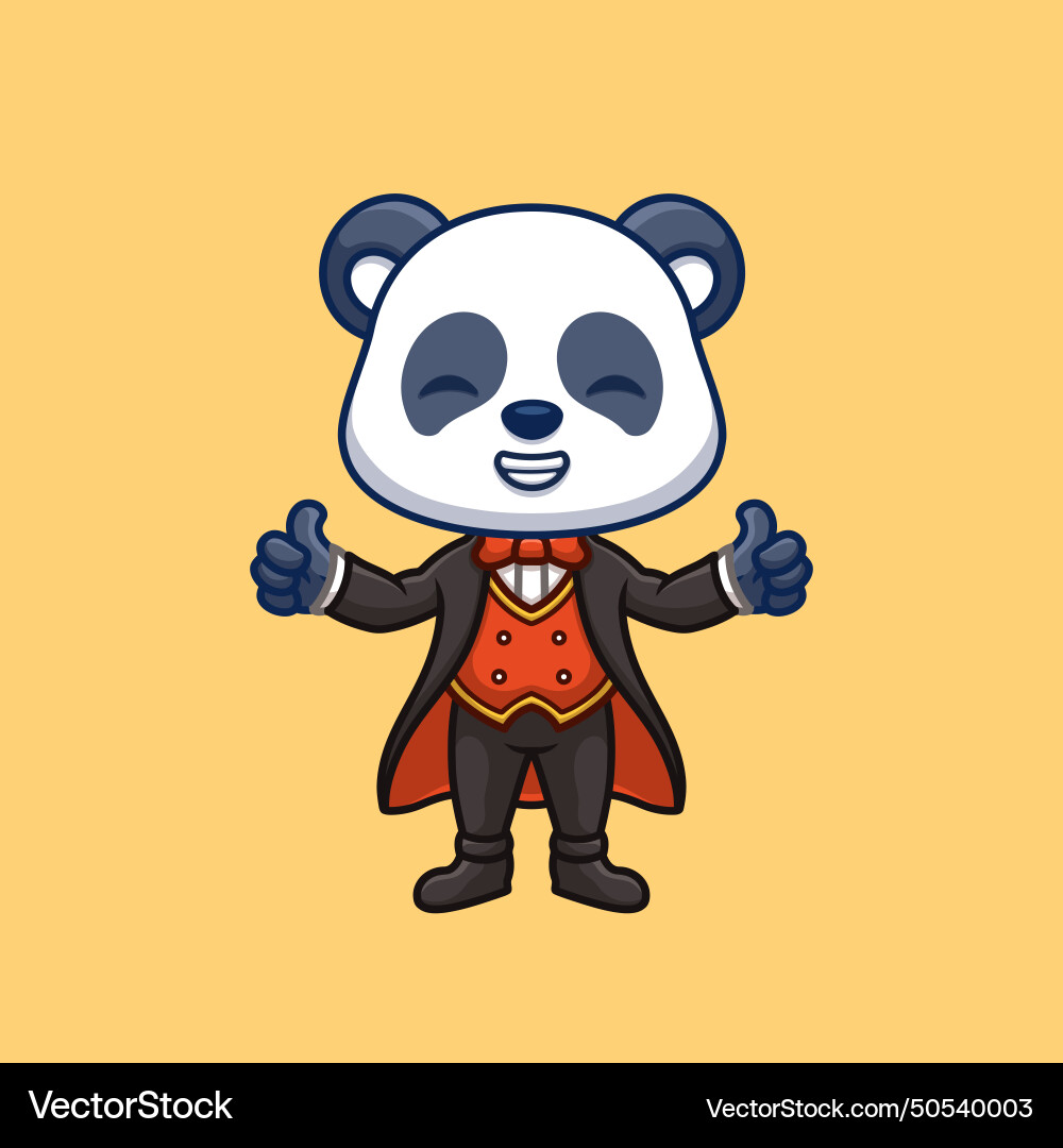Magician panda cute cartoon Royalty Free Vector Image