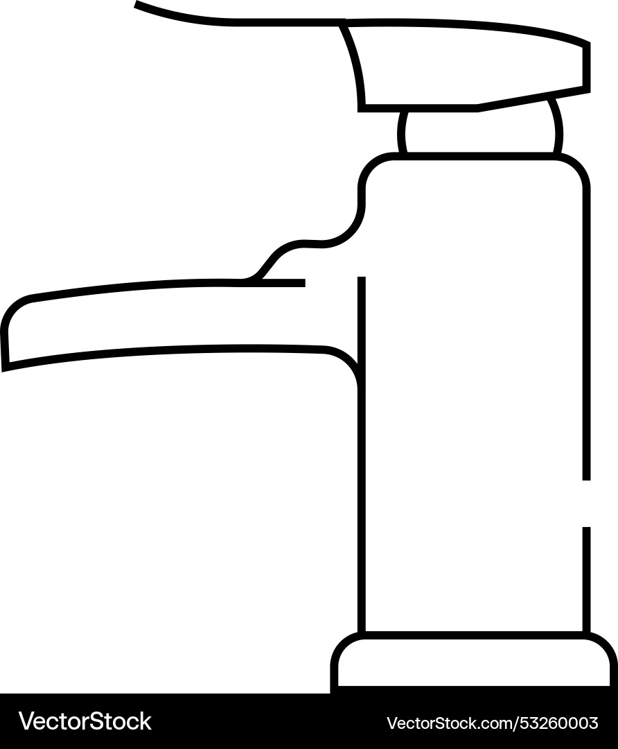 Open faucet water line icon Royalty Free Vector Image