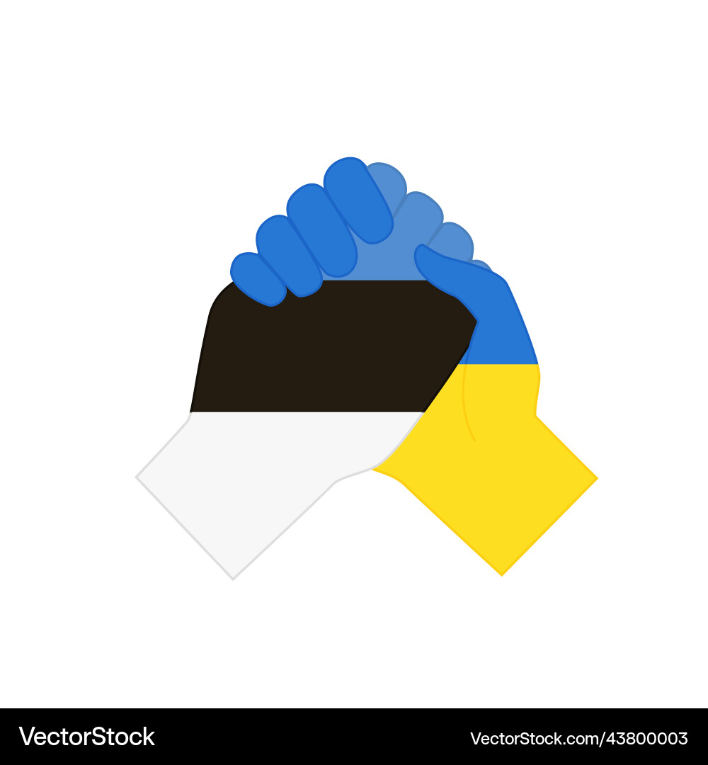 Partner handshake with flags of ukraine Royalty Free Vector