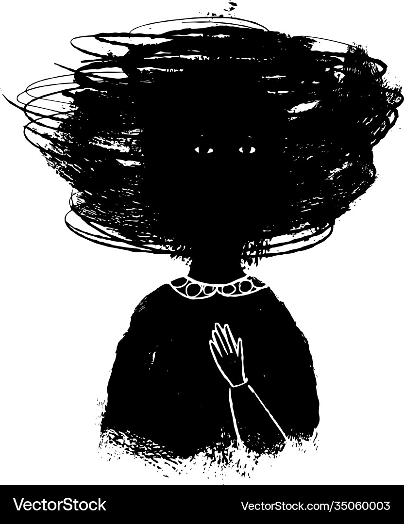 Portrait a woman with disturbing thoughts Vector Image