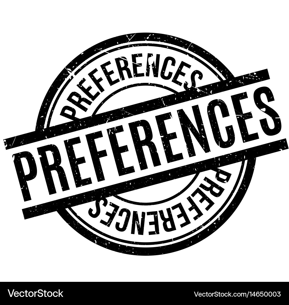 Preferences rubber stamp Royalty Free Vector Image