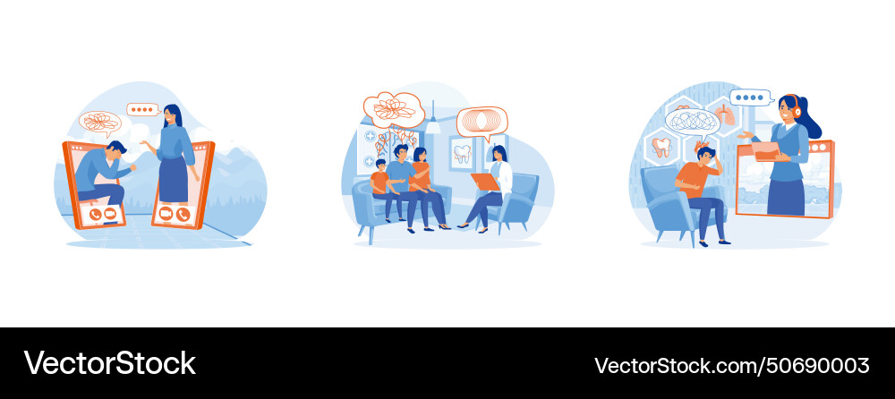 Psychological counseling psychotherapy Royalty Free Vector