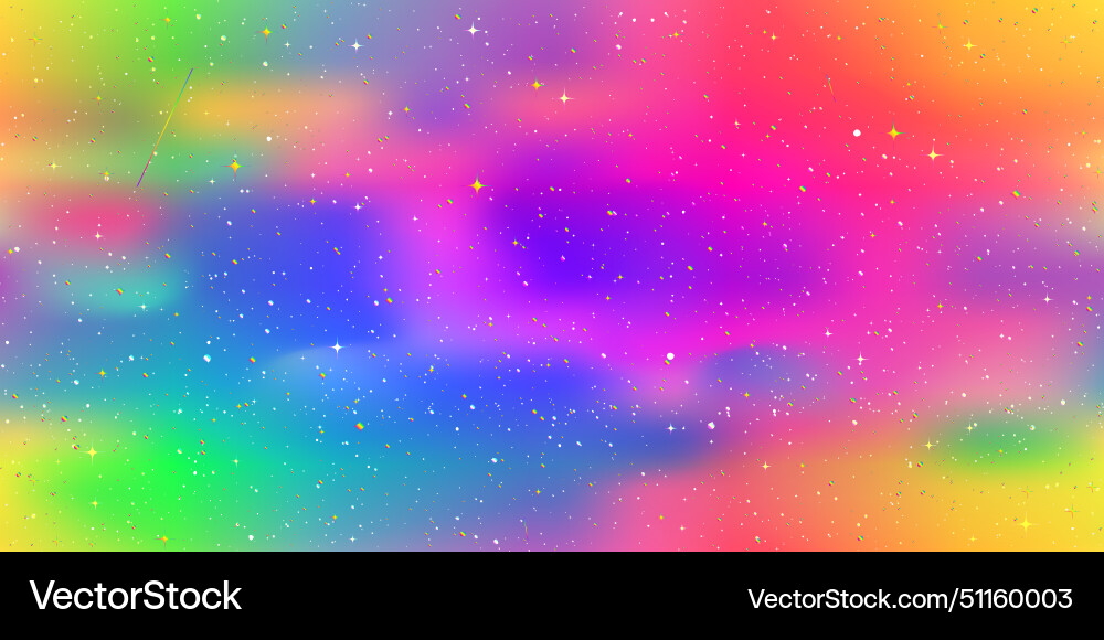 Rainbow starry sky seamless pattern Royalty Free Vector
