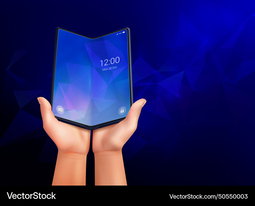 Realistic foldable smartphone background Vector Image