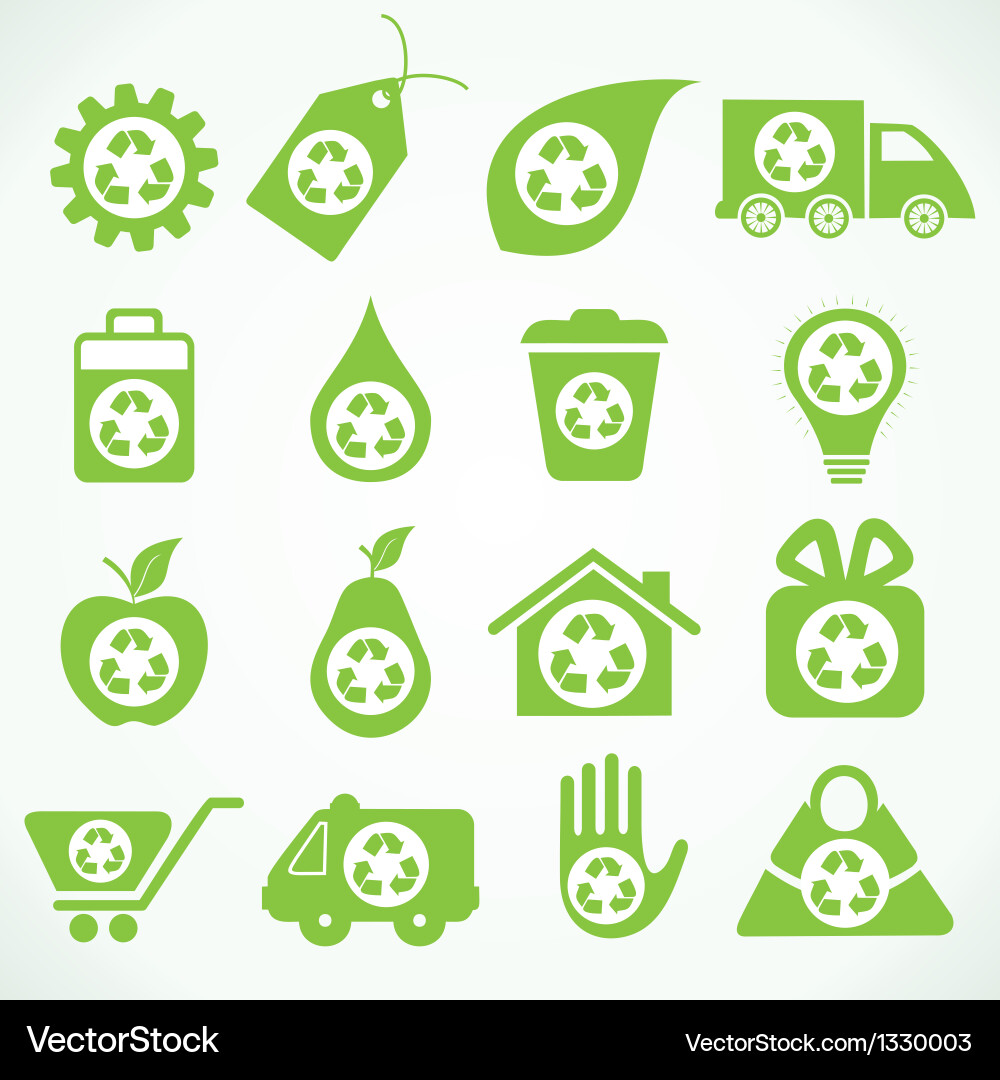 Set of 20 eco icons Royalty Free Vector Image - VectorStock