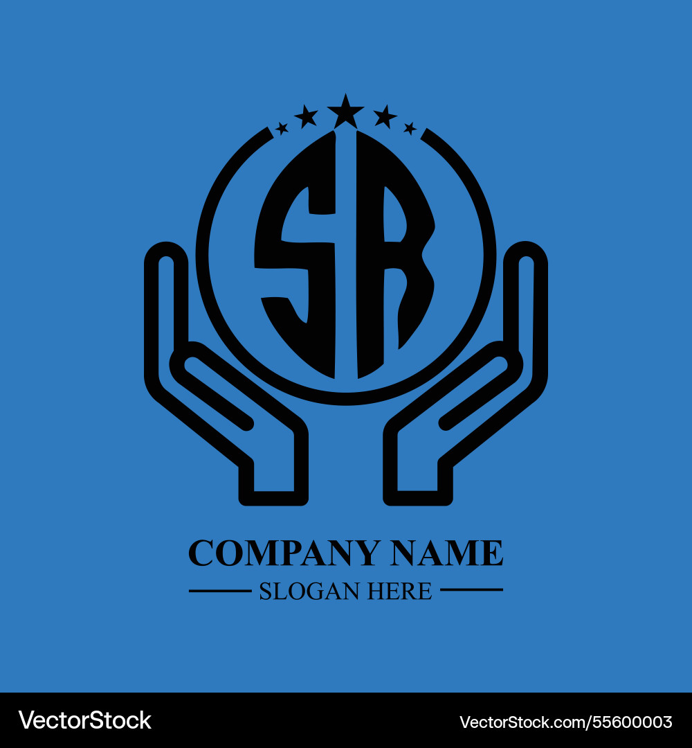 Sr initials modern logo design featuring held Vector Image