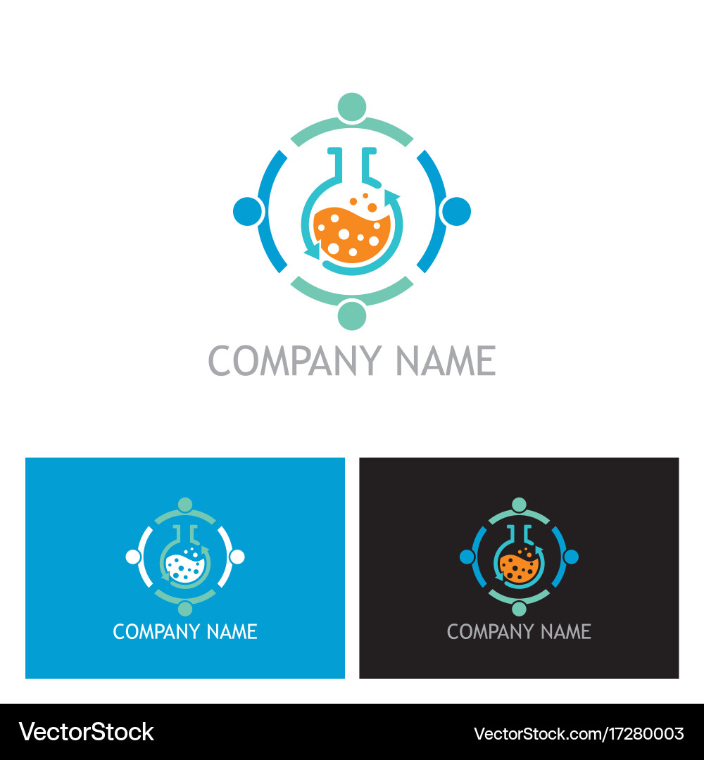 Teamwork Science Logo Lizenzfreies Vektorbild