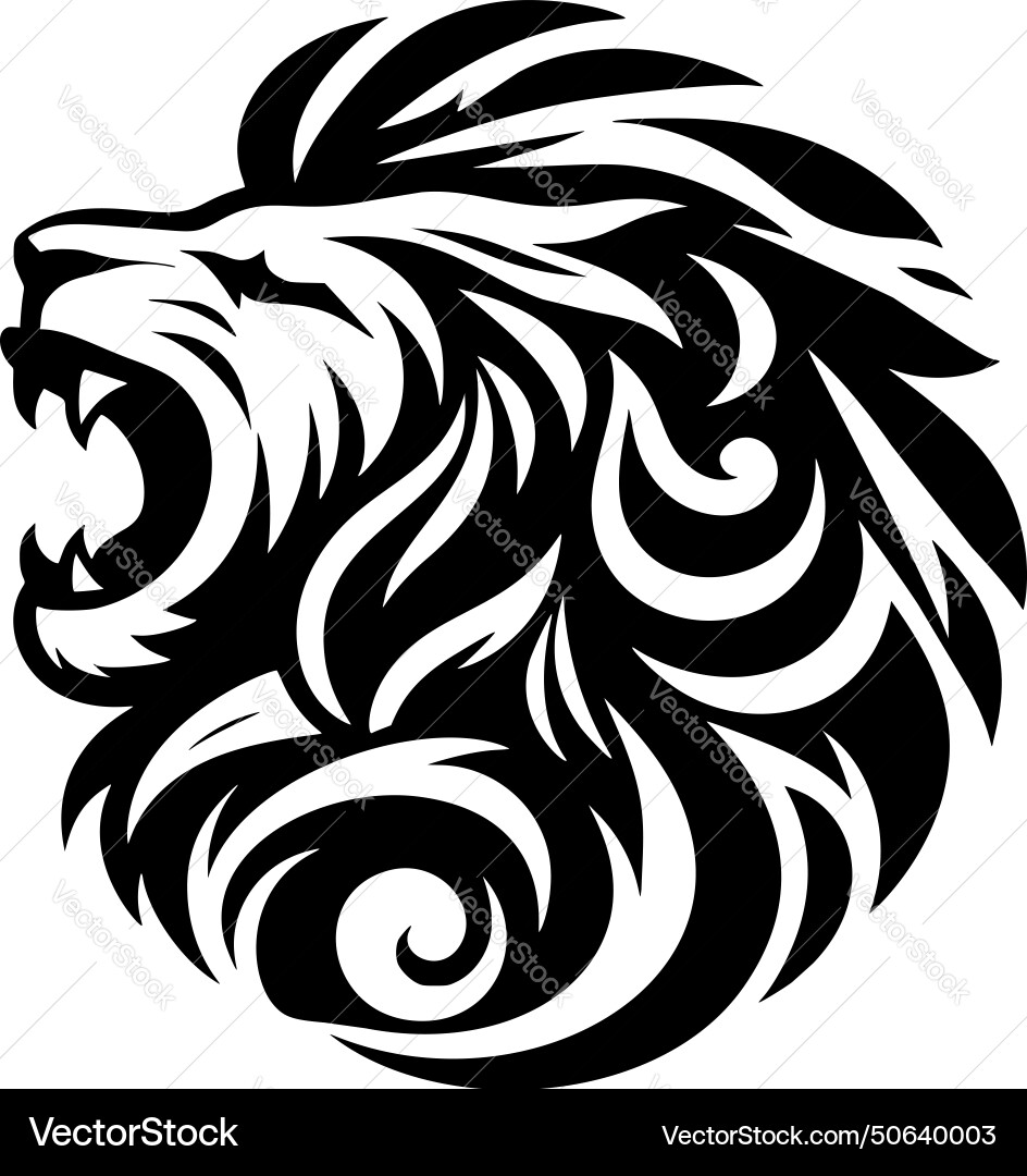 Tribal lion roar Royalty Free Vector Image - VectorStock