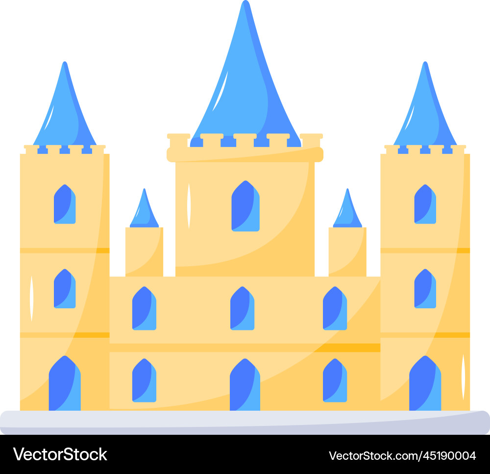 A flat icon of the castle Royalty Free Vector Image