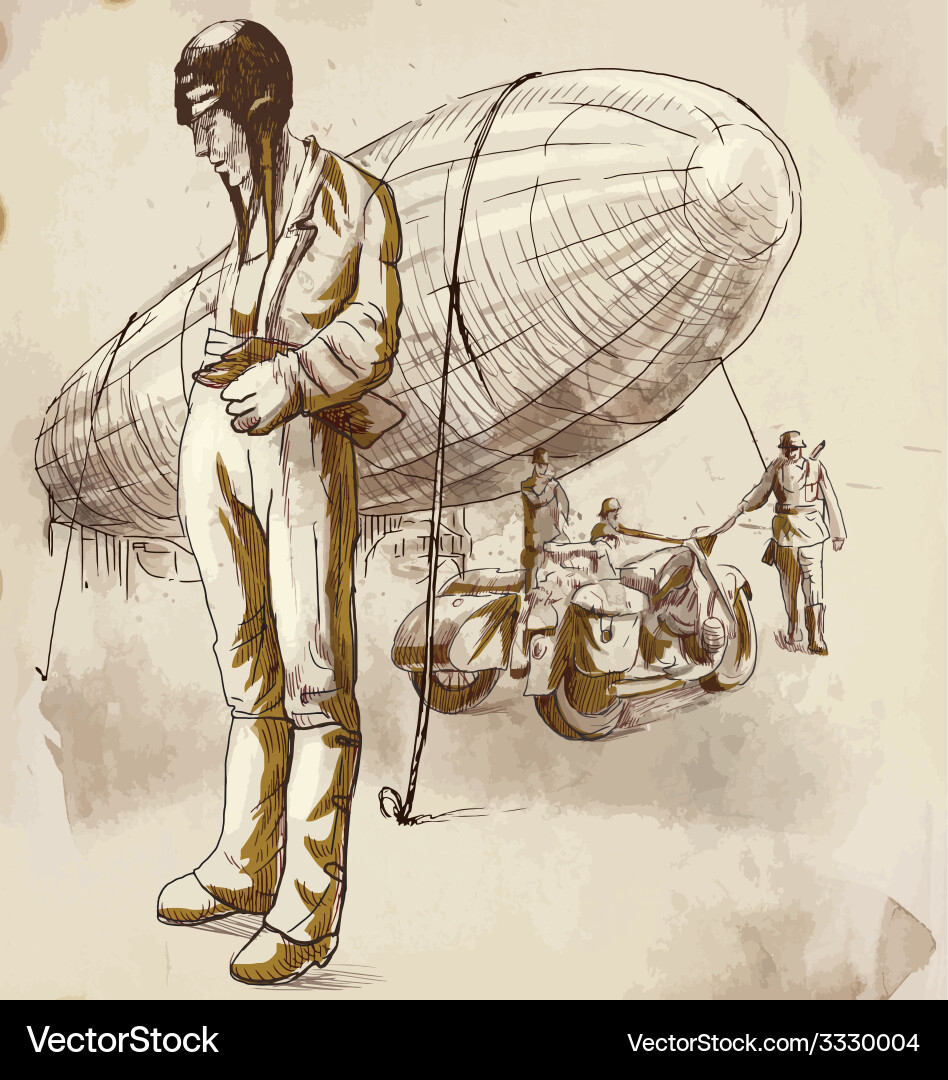 Airship pilot Royalty Free Vector Image - VectorStock