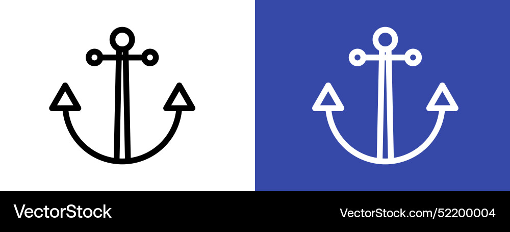 Anchor icon logo sign set outline Royalty Free Vector Image