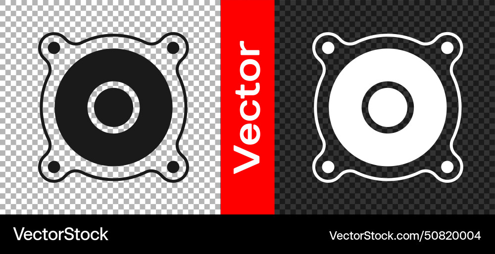 Black stereo speaker icon isolated on transparent Vector Image