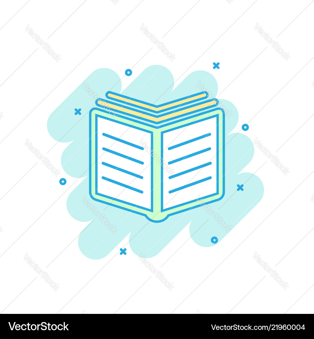 Cartoon colored book icon in comic style Vector Image