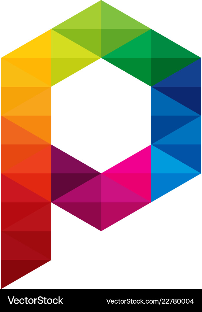 Color letter p logo icon design Royalty Free Vector Image