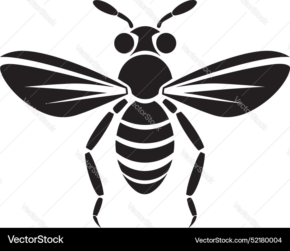 Crafted ferocity hornet mascot black icon Vector Image